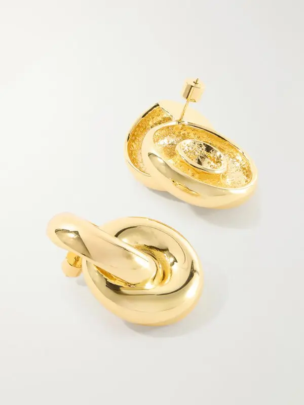 MARTHA CALVO 14-karat -plated Brass Knotted Earrings