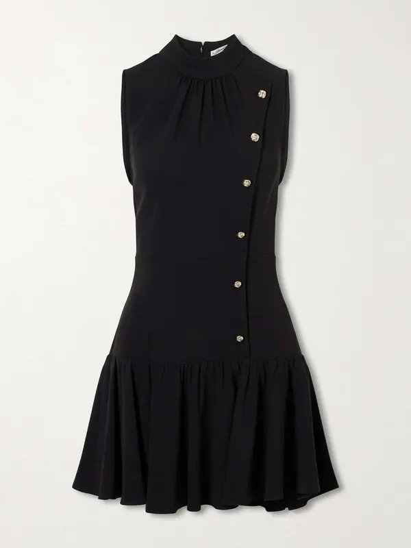 Alessandra Rich Button-embellished Cady Mini Dress