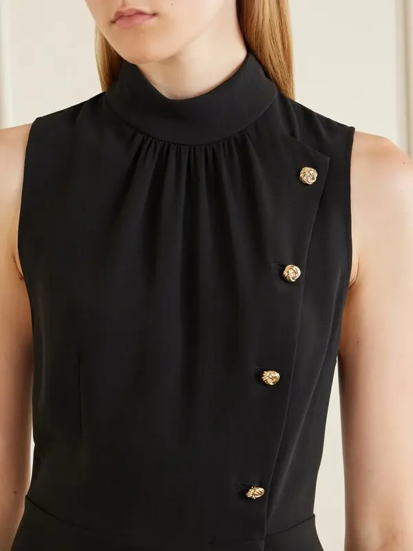 Alessandra Rich Button-embellished Cady Mini Dress