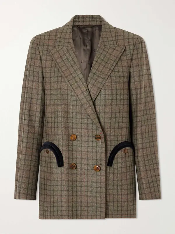 BLAZÉ MILANO Everyday Checked Wool And Cashmere-blend Jacket