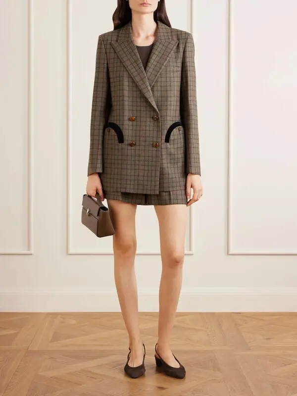 BLAZÉ MILANO Everyday Checked Wool And Cashmere-blend Jacket