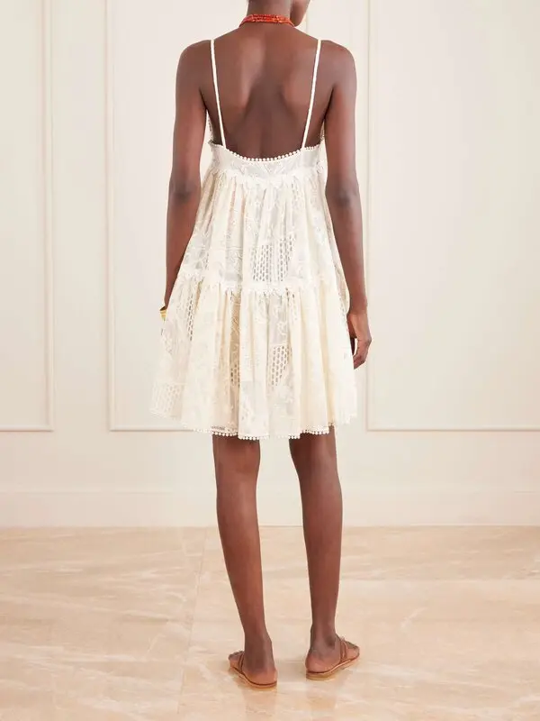 La DoubleJ Nympth Cotton-blend Lace Mini Dress