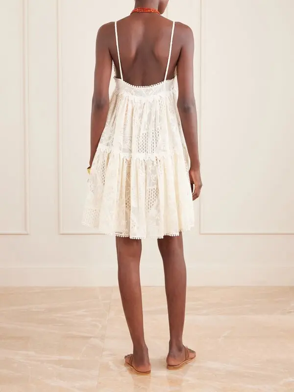 La DoubleJ Nymph Cotton-blend Lace Mini Dress