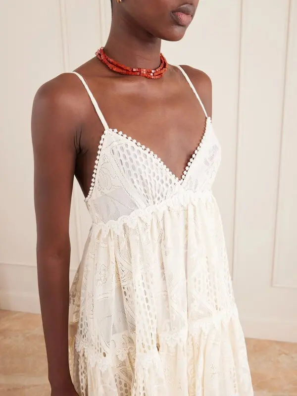 La DoubleJ Nymph Cotton-blend Lace Mini Dress