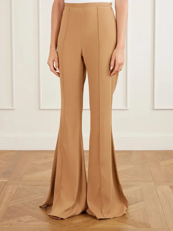 TALLER MARMO Crepe-cady High-waisted Flared Pants