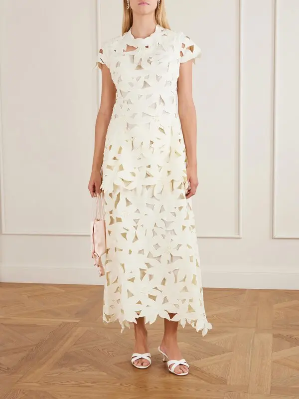 Simkhai Neve" Broderie Anglaise Crepe Gown