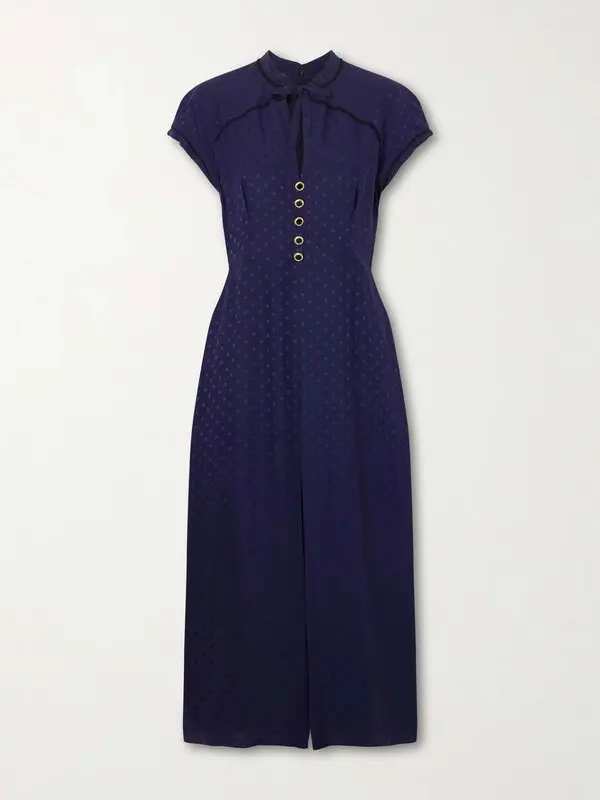 Alessandra Rich Silk Jacquard Midi Dress
