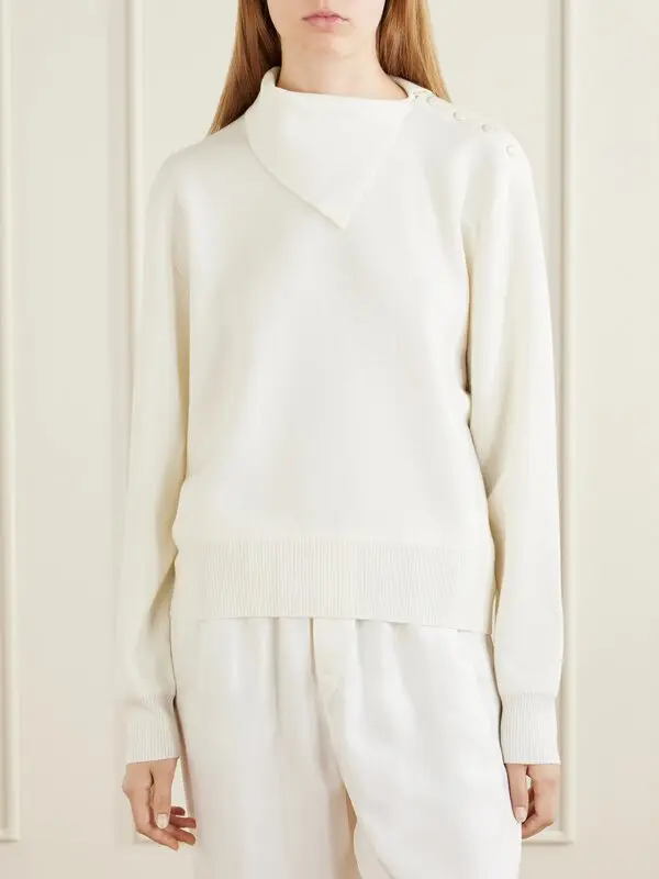 RÓHE Asymmetrical Merino Wool-blend Sweater