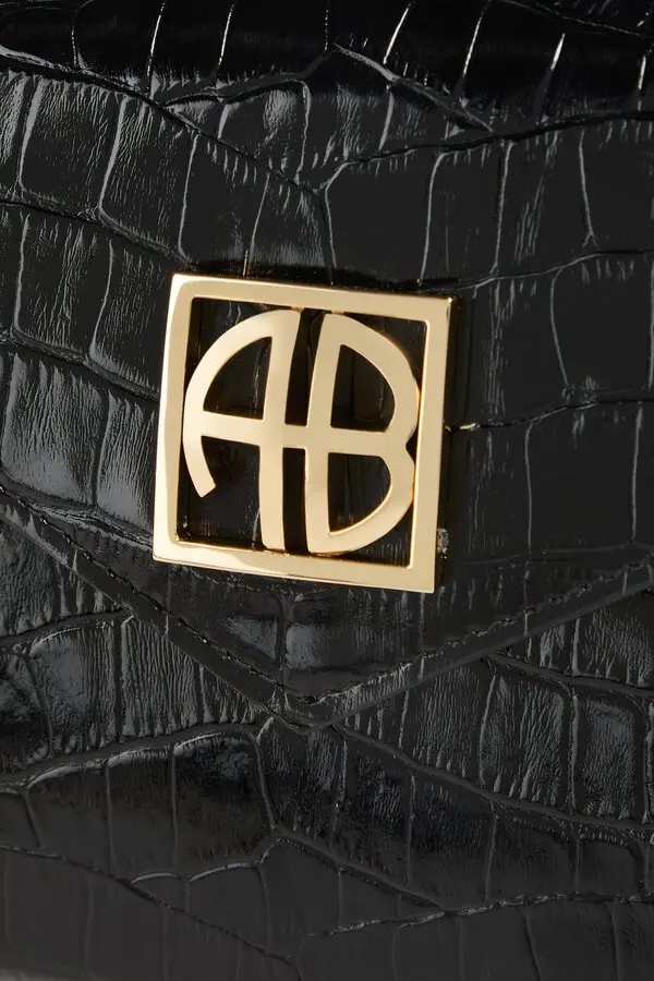 ANINE BING Elly Croceffect Leather Envelope Clutch