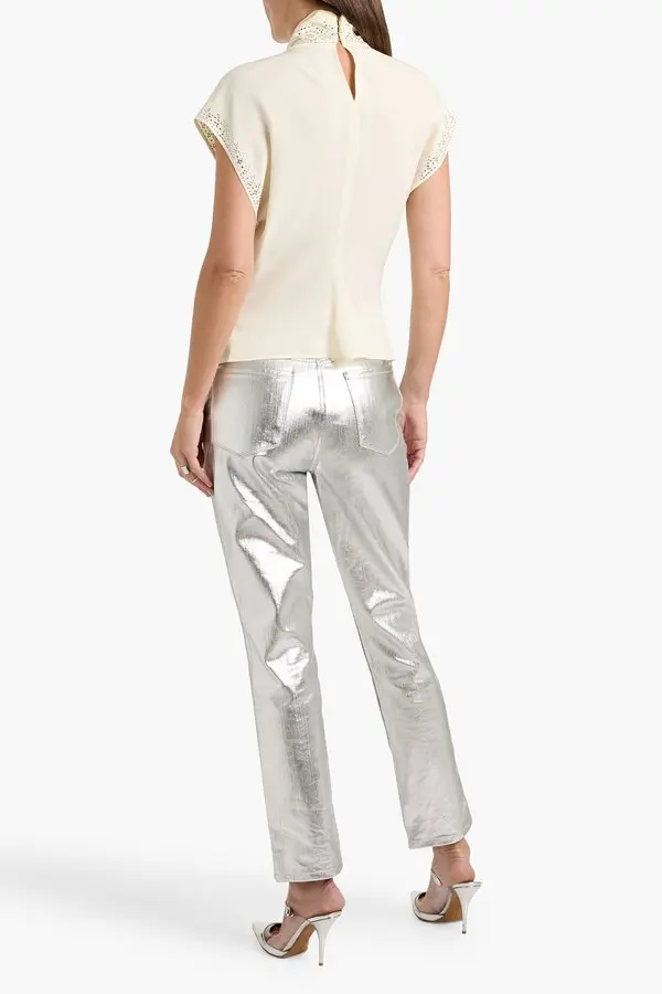 Rabanne Wrapeffect Embellished Crepe Top