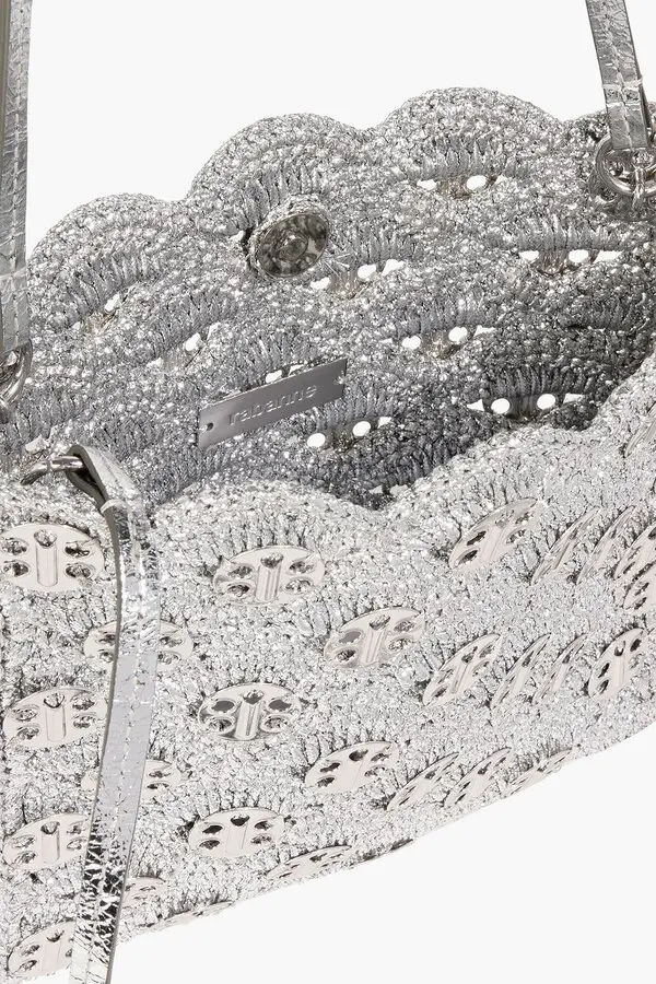 Rabanne Chainmail Embellished Metallic Raffia Shoulder Bag