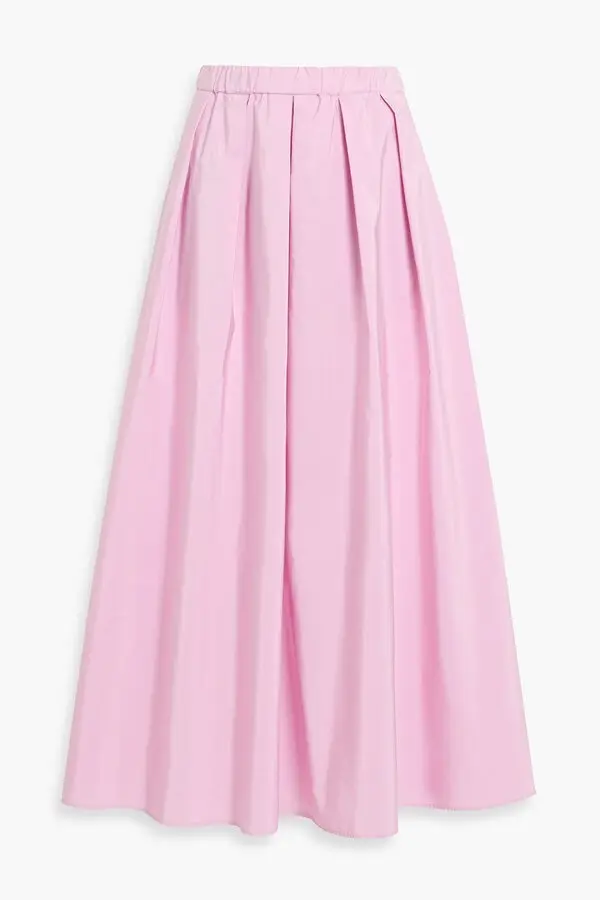 Max Mara Pleated Cottonpoplin Midi Skirt