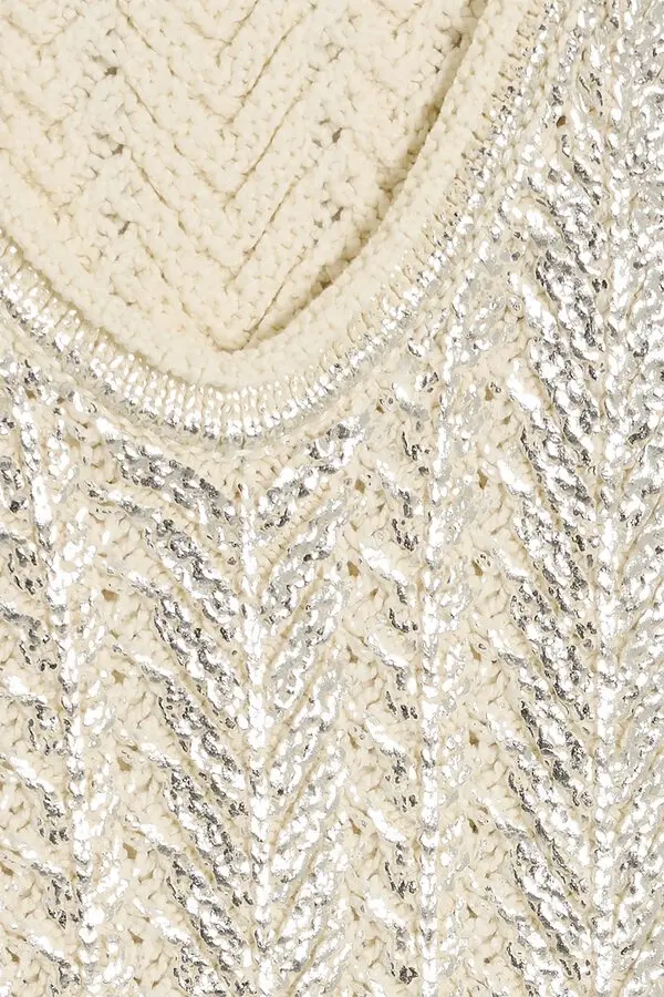 Rabanne Metallic Crocheted Cottonblend Mini Dress
