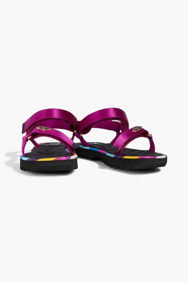 Emilio Pucci Crush Satin Logo-embellished Sandals
