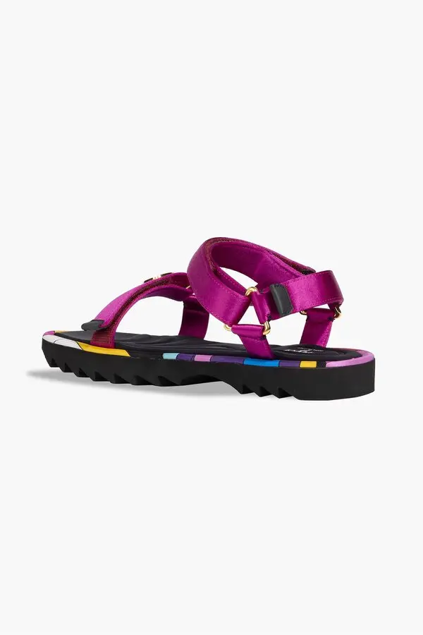 Emilio Pucci Crush Satin Logo-embellished Sandals