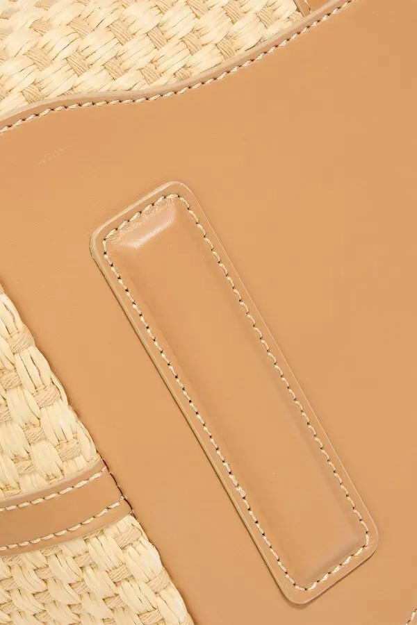 SERAPIAN Secret Raffia And Leather Trimmed Tote Bag