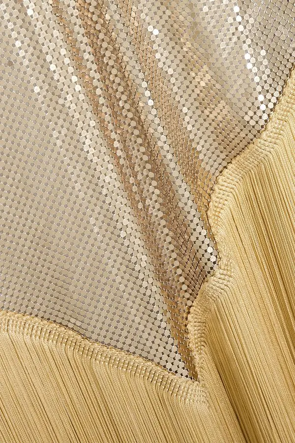 Rabanne Fringed Chainmail Halterneck Top