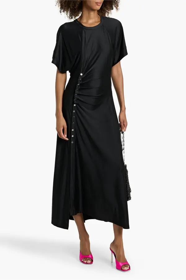 Rabanne Asymmetric Stretchjersey Maxi Dress