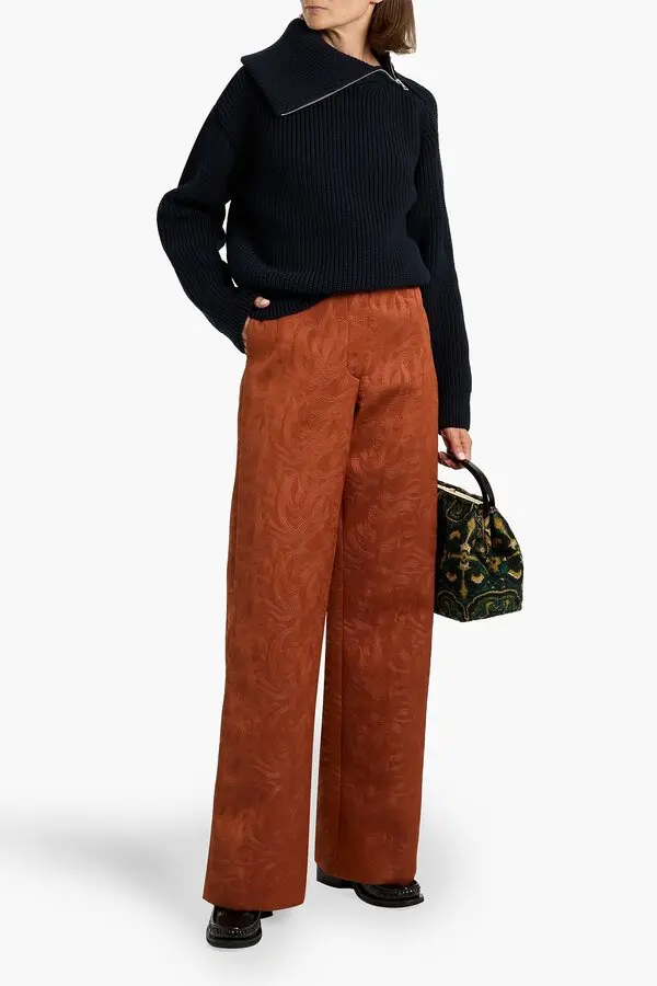 Dries Van Noten Jacquard Wideleg Pants