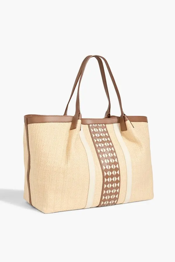 SERAPIAN Secret Leathertrimmed Raffia Tote