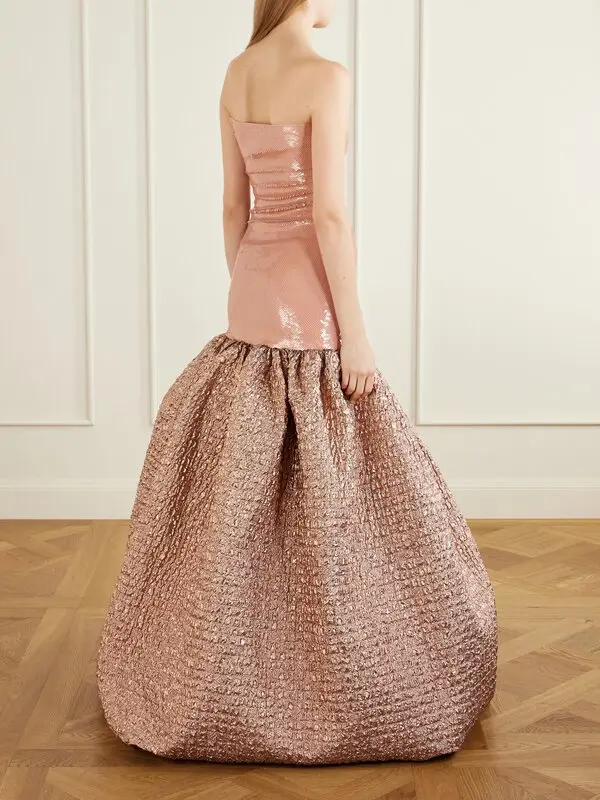 DIMA AYAD Sequined Cloqué Gown