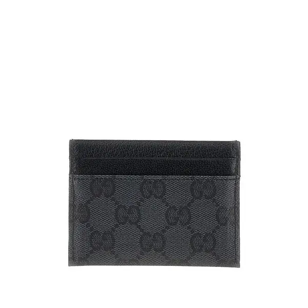 Gucci Gg Fabric Card Holder With Web Ribbon