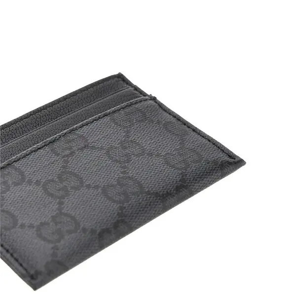 Gucci Gg Fabric Card Holder With Web Ribbon
