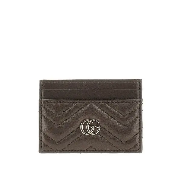 Gucci Gg Marmont' Leather Cardholder - Brown