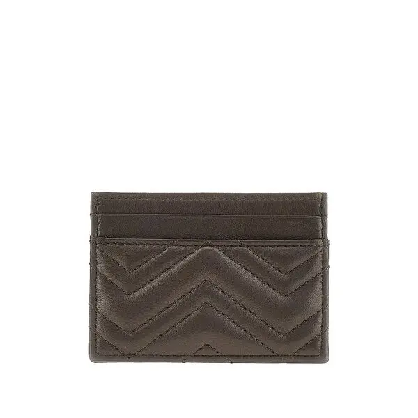Gucci Gg Marmont' Leather Cardholder - Brown