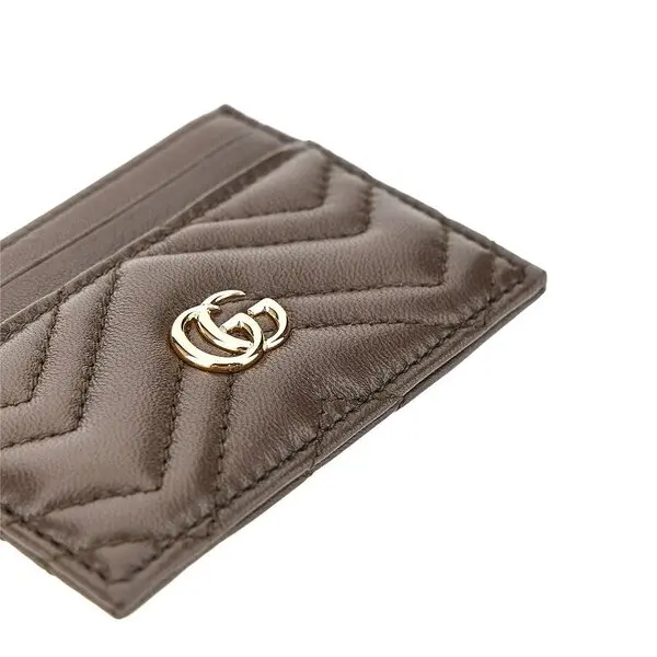 Gucci Gg Marmont' Leather Cardholder - Brown