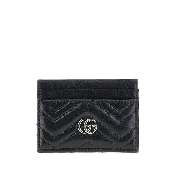 Gucci Gg Marmont' Leather Cardholder - Black