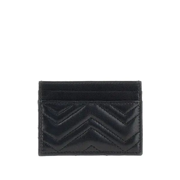 Gucci Gg Marmont' Leather Cardholder - Black
