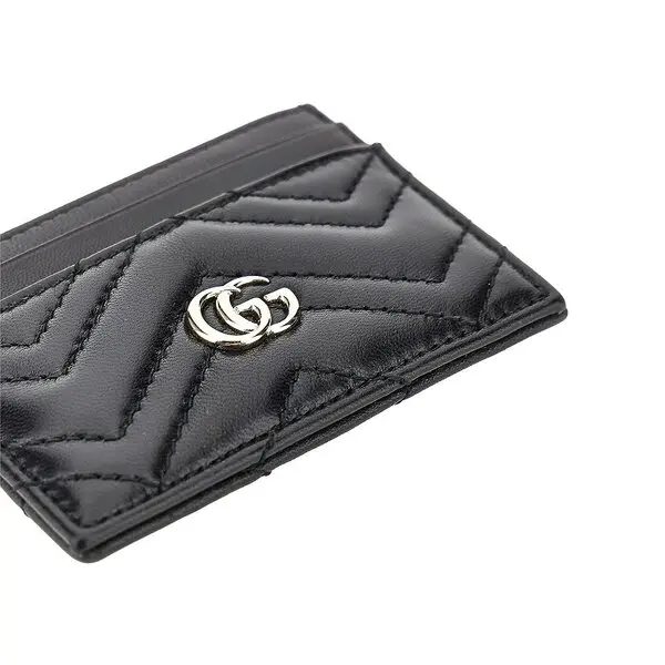 Gucci Gg Marmont' Leather Cardholder - Black