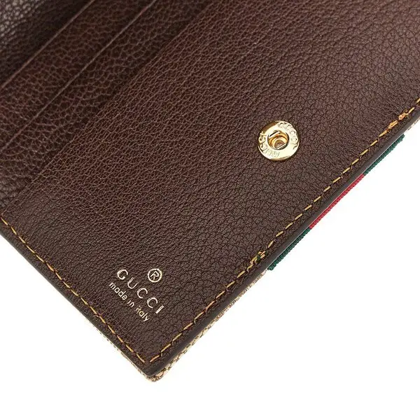 Gucci Gg Fabric Wallet With Web Ribbon