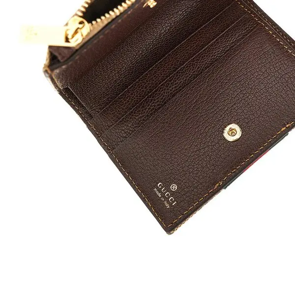 Gucci Gg Fabric Wallet With Web Ribbon