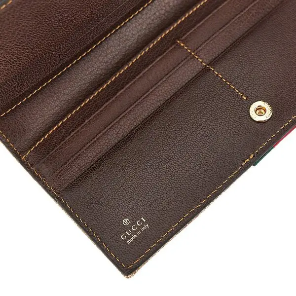 Gucci Gg Supreme Wallet With Web Ribbon