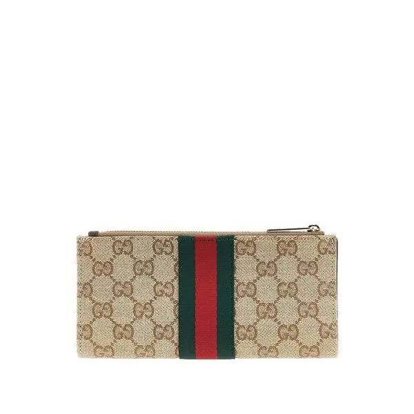Gucci Gg Supreme Wallet With Web Ribbon
