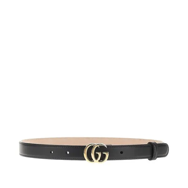 Gucci Double G Buckle Leather Belt - Black