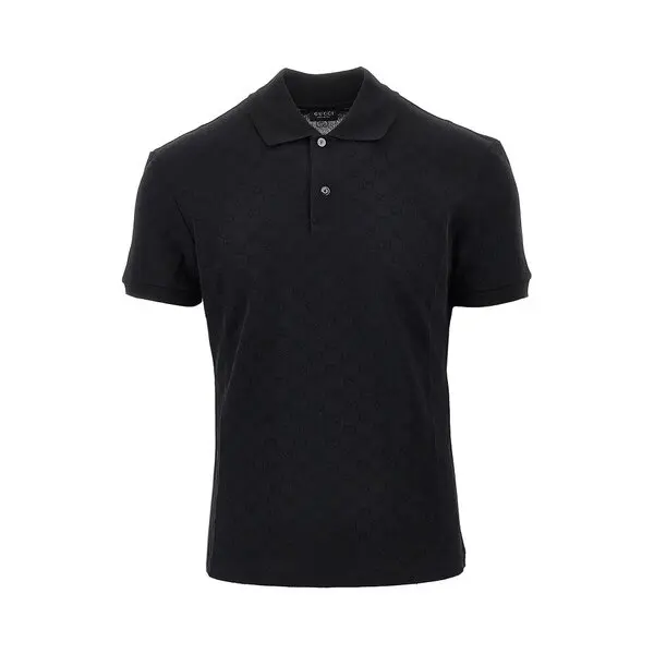 Gucci Jacquard Jersey Polo Shirt An - Black