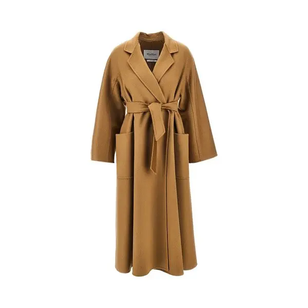 Max Mara Midi Belted Cashmere Coat - Beige