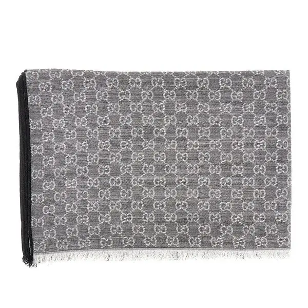 Gucci Jacquard Silk And Wool-blend Scarf - Grey
