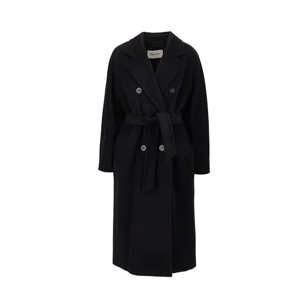 Max Mara Midi Cloth Double-breasted Coat - Black