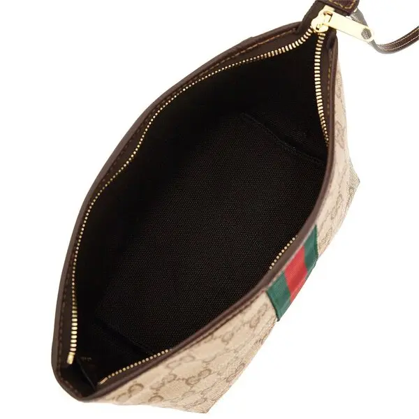 Gucci Gg Supreme Pouch With Web Ribbon