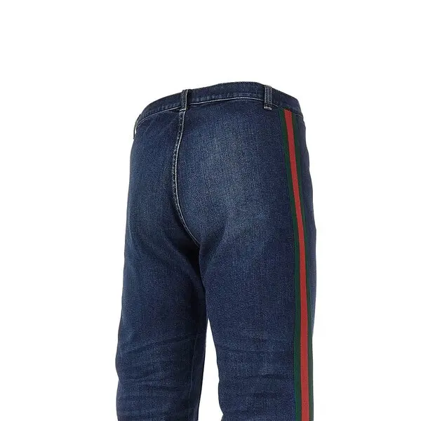 Gucci Denim Jeans With Web Ribbon