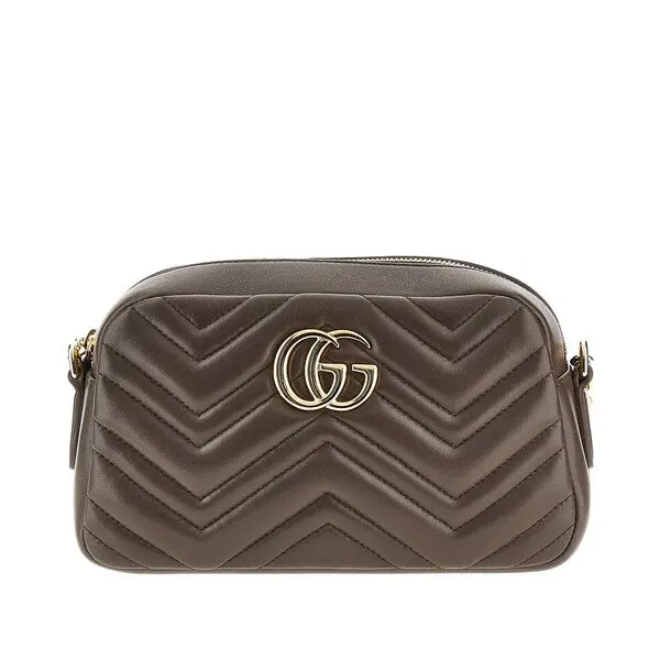 Gucci Quilted Leather Gg Marmont Bag - Brown