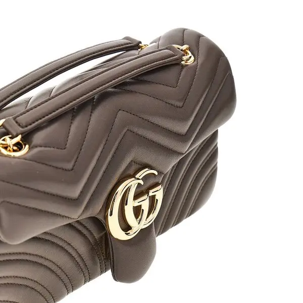 Gucci Gg Marmont' Nappa Leather Shoulder Bag - Brown