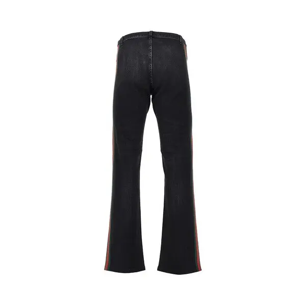Gucci Denim Jeans With Web Ribbon