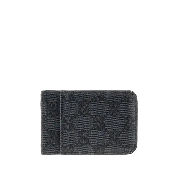 Gucci Gg Supreme Magnetic Card Holder - Black
