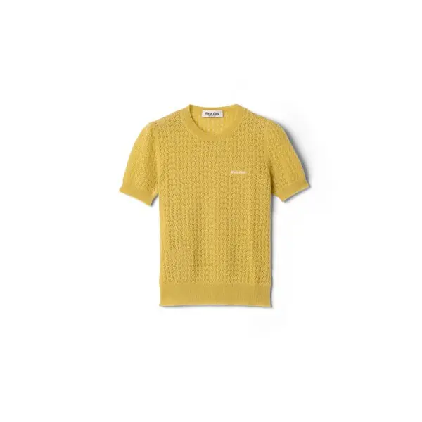 Miu Miu Cashmere And Silk Sweater - Yellow