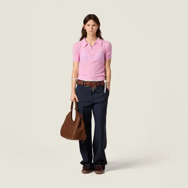 Miu Miu Cashmere And Silk Polo Shirt